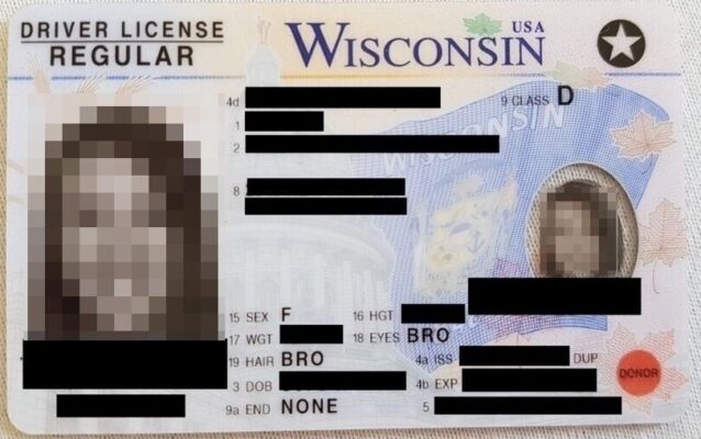 Driver License Regular Wisconsin USA - Musterübersetzungen von Urkunden